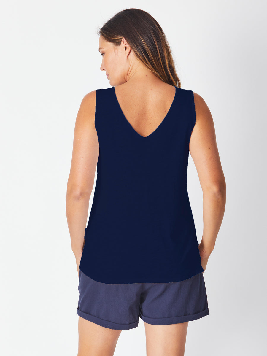 Double V Core Tank - NAVY 26518-SW – WD Designs Wholesale