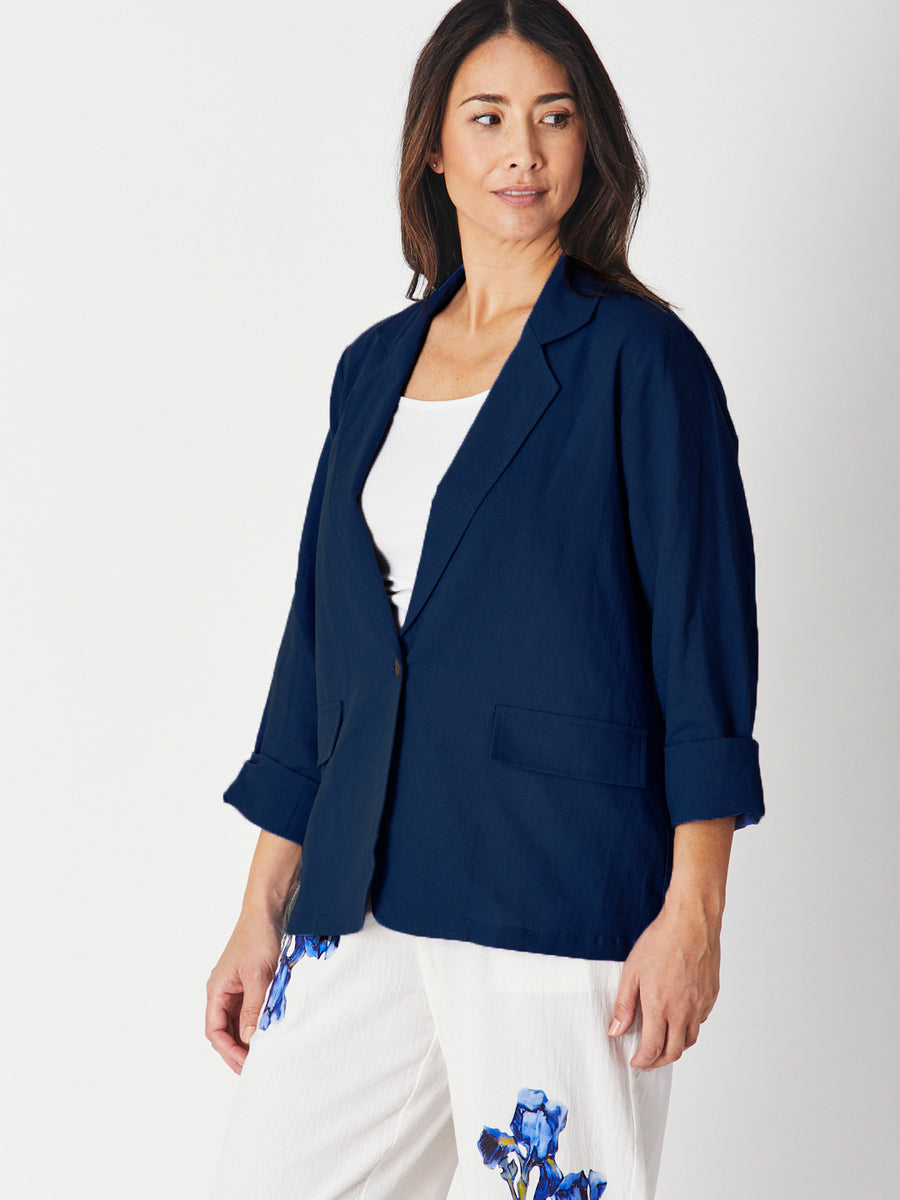 ROMY WATERFALL JACKET - Navy 29052-S – WD Designs Wholesale