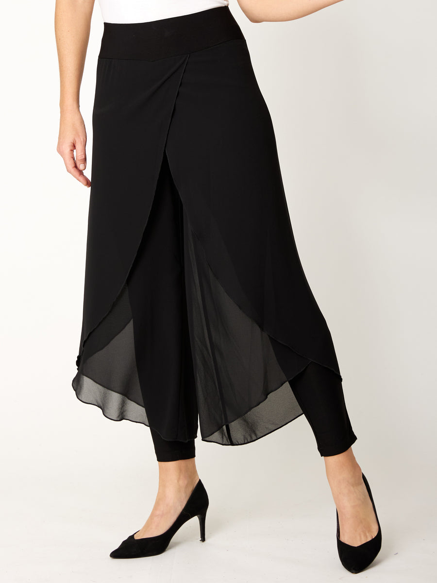 Gilliana Chiffon Overlay Pant - Black - 31360 – WD Designs Wholesale