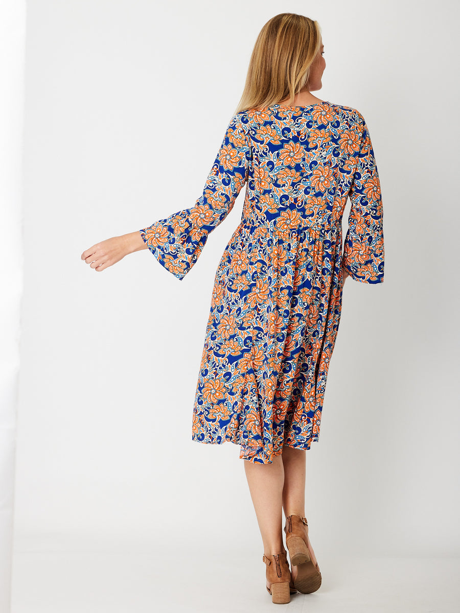 Simmy Bell Sleeve Dress - Royal - 31587 – WD Designs Wholesale